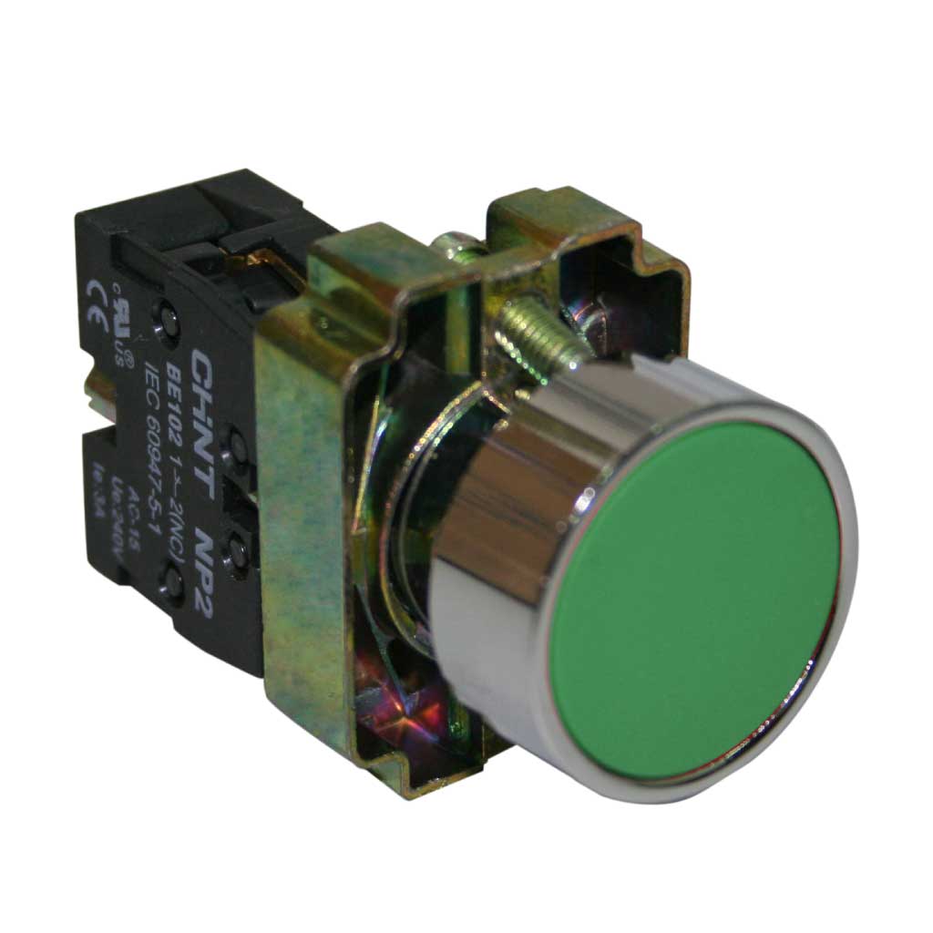 NP2-BA42G — BOTON PULSADOR, VERDE NA 22mm METALICO*NO SON A PRUEBA DE ...